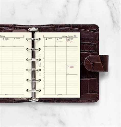 Filofax Refill Ugeplan Vertikal Pocket 2024 Kalender Staxenshop Dk
