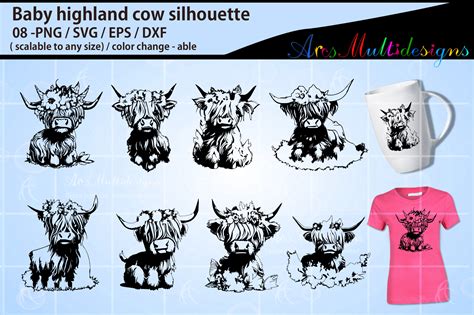 Baby Highland Cow Svg Bundle Graphic By Arcs Multidesigns Creative