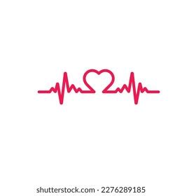 Heartbeat Line Heart Pulse Trace Ekg Stock Vector Royalty Free