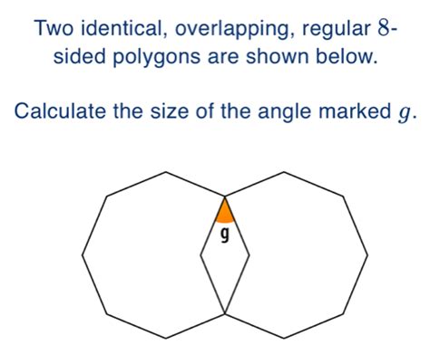 solved two identical overlapping regular 8 sided polygons are shown below calculate the si