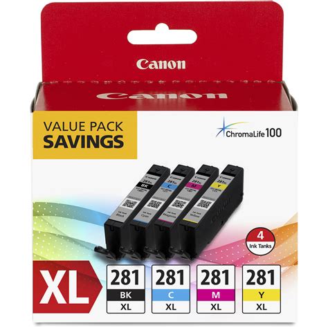 Canon Cli Xl Bkcmy Color Ink Tank Value Pack C B H