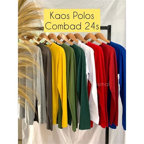 Jual Kaos Polos S Lengan Panjang Abu Misty Abu Tua Mustard Army