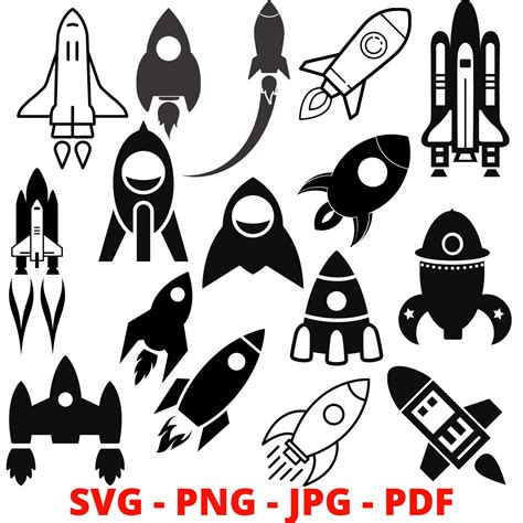 Rocket SVG Space Shuttle SVG Spacecraft SVG Decal Etsy