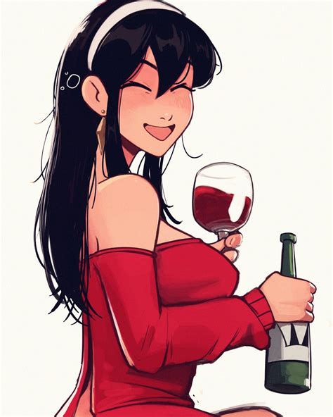 The Big Imageboard Tbib 1girl Alcohol Blush Bottle Breasts Closed Eyes Cup Drinking