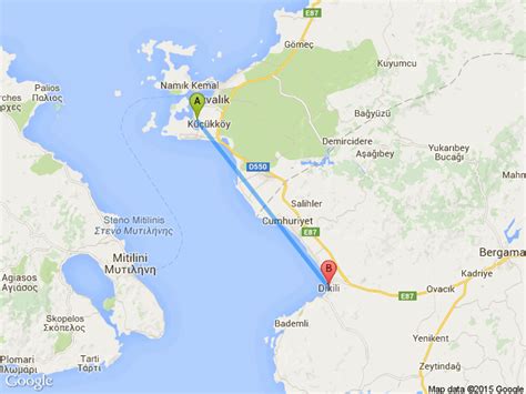 Ayval K Sar Msakl Dikili Aras Mesafe Ayval K Sar Msakl Dikili Yol
