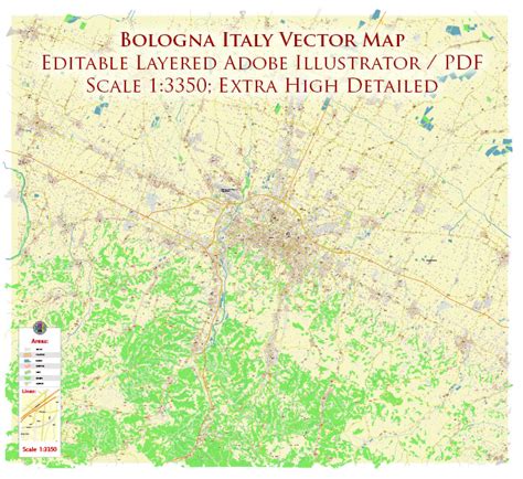 Tourist Map Bologna Italy Maps In Vector Detailed Street Maps