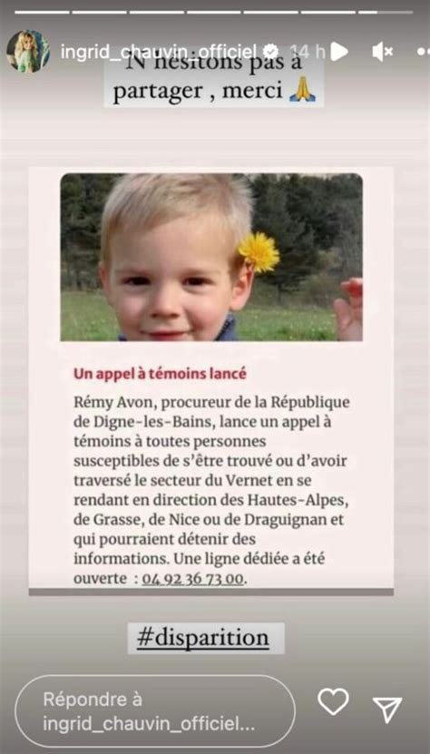 Disparition dÉmile lémouvante initiative dIngrid Chauvin Gala
