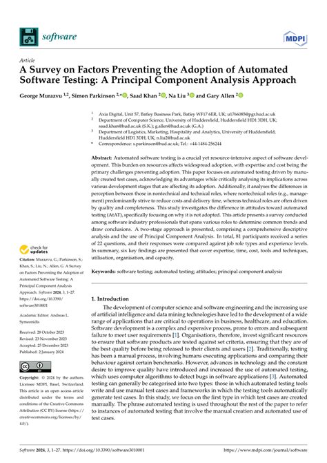 pdf a survey on factors preventing the adoption of automated software testing a principal