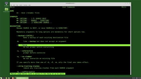 Linux Command Line Moving And Renaming Files And Directories Youtube
