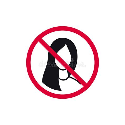 No Long Hair Prohibited Sign Forbidden Modern Round Sticker Vector