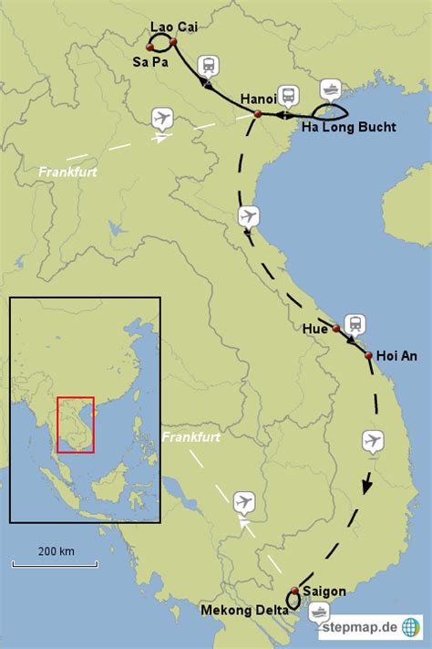 StepMap Rundreise Vietnam Landkarte für Asien