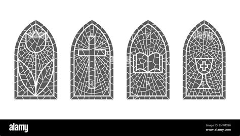 Church Glass Windows Stained Mosaic Catholic Frames With Cross Book
