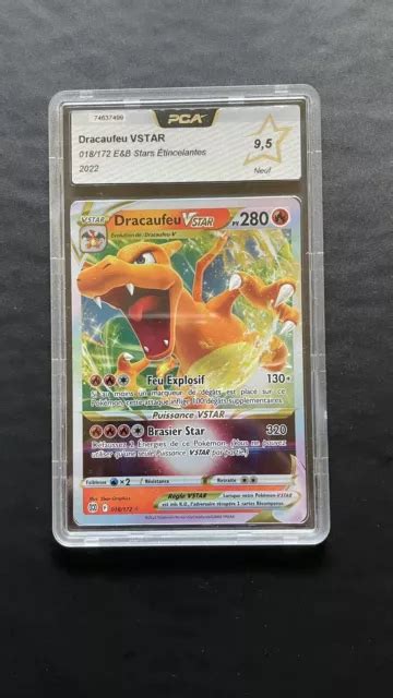CARTE POKÉMON DRACAUFEU Vstar 018 172 Star Étincelantes Grade PCA 9