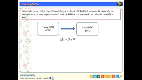 008 Problemas Termoquímica Calor Trabajo y Energía Interna YouTube