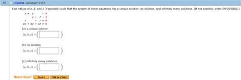 Solved Find Values Of A B And C If Possible Such That Chegg
