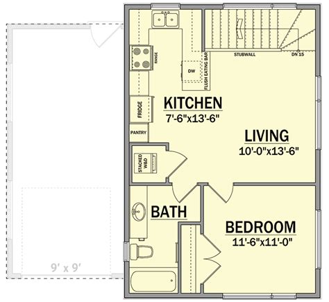 600 Square Foot Modern Garage Apartment Or ADU 81808AB