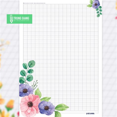 Mẫu giấy Mẫu giấy viết chữ đẹp 5 ô ly violet Làm đẹp cho bàn học