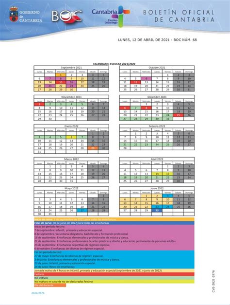 Este Es El Calendario Escolar De Cantabria Del A O Que Viene El