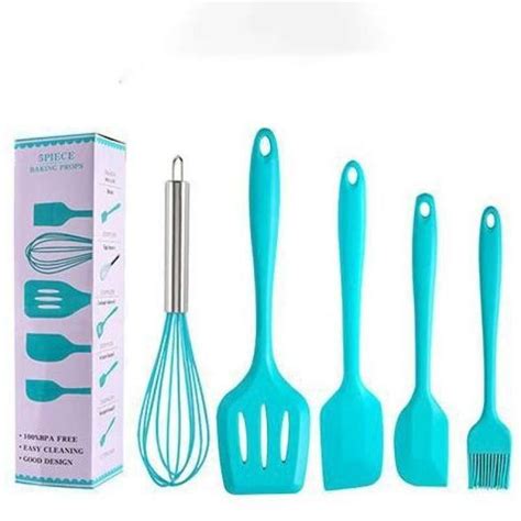 Jual Spatula Set 5in1 Peralatan Masak Sutil Silikon Tahan Panas Non