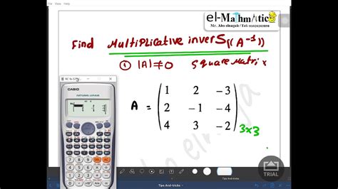 solving matrices using calculator part 2 determinates matrix transpose matrix inverse ข้อมูล