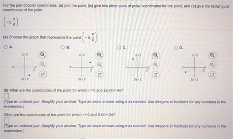 solved for the pair of polar coordinates a plot the