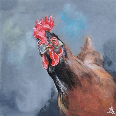 Bild Hahn Huhn Henne Hühner von Heike Deininger kunstnet