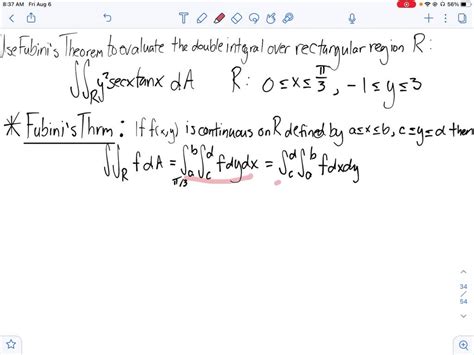 solved use fubini s theorem to find each double integral defined over the rectangular region r