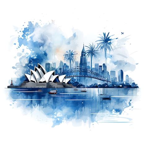 Premium Photo Watercolor Of Exciting Atmosphere With A Sydney Opera