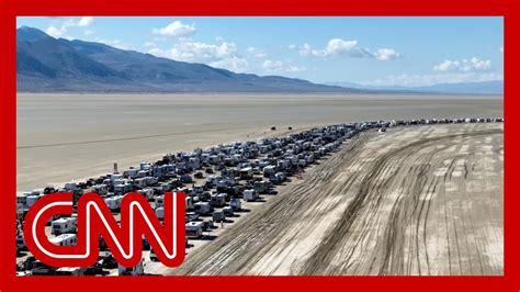 Drone Video Shows Large Caravan Trying To Leave Burning Man YouTube