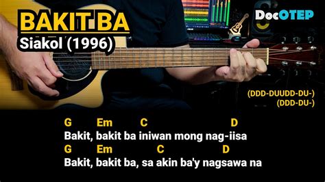 Bakit Ba Siakol 1996 Easy Guitar Chords Tutorial With Lyrics YouTube