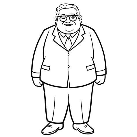 Homem De Terno E Gravata Página Para Colorir Esboço Esboço Desenho