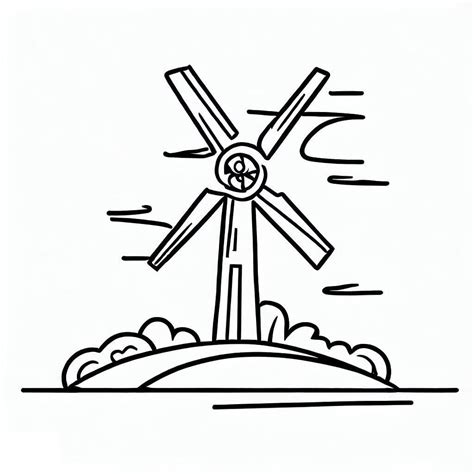 Coloriage Dessin Gratuit de Éoliennes télécharger et imprimer gratuit