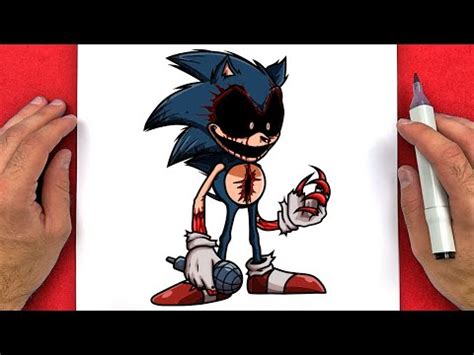 How To DRAW SONIC ERR Sonic EXE From FRIDAY NIGHT FUNKIN FNF