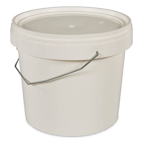 5 Litre White Plastic Bucket With Tamper Evident Lid