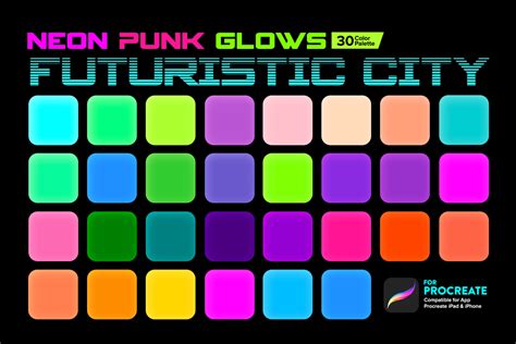 Neon Punk Glows Color Palette Procreate Gr Fico Por Emojoez Creative