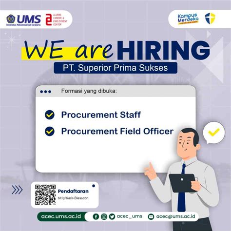 Lowongan Pekerjaan Pt Superior Prima Sukses Acec Ums