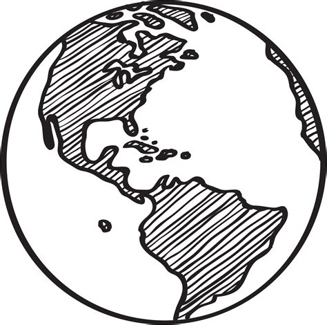 Dibujo A Mano Alzada Del Mapa Del Mundo En El Globo 10251849 PNG