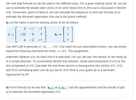 dominant eigenvalues an eigenvalue λ for a matrix a