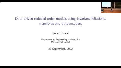 data driven reduced order models using invariant foliations manifolds and autoencoders youtube