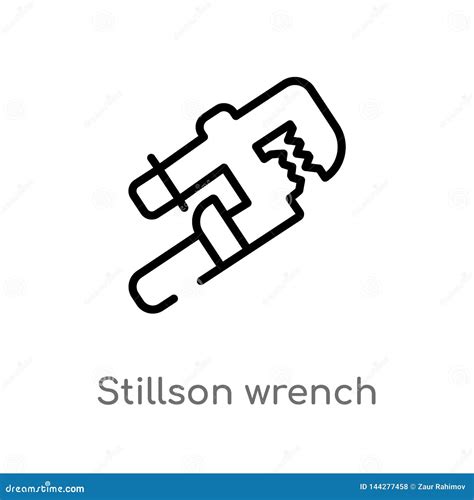 Icono Del Vector De La Llave De Stillson Del Esquema L Nea Simple Negra