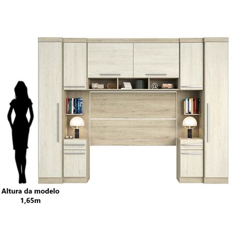 Guarda Roupa Dormitório Modulado Master Casal 1 58 m Queen Avelã