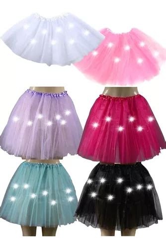 Saia De Tule Infantil C Luz Led 28cm Tutu Diversas Cores MercadoLivre