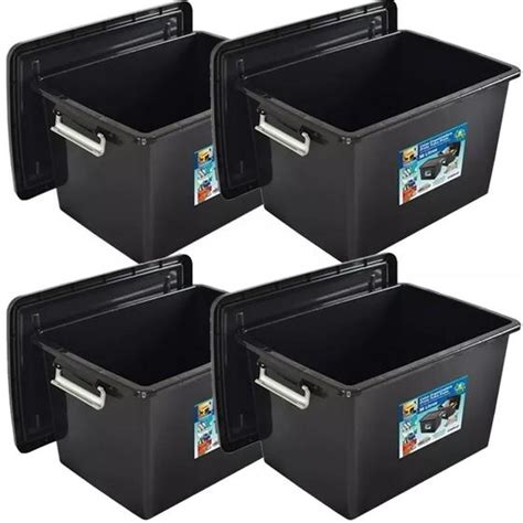 Kit 4 Caixa Organizadora Multiuso Plástica 56 Litros C Tampa ArqPlast