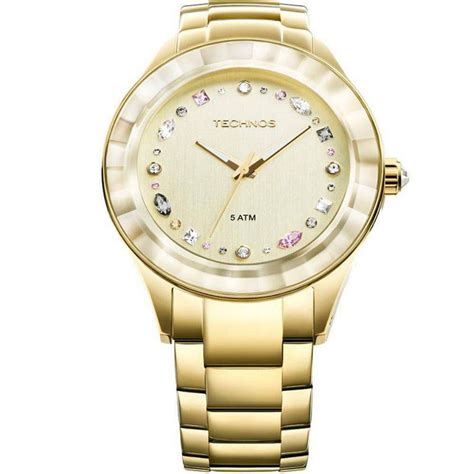 Relógio Technos Feminino Dourado Elegance Analógico Aço Inox 2036LMS 4X