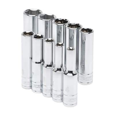 Husky 1 2 In Drive Deep SAE MM Socket Set 22 Piece H2DDP22PCSR