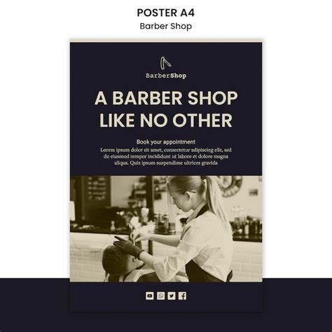 Cartaz de modelo de barbearia foto PSD Grátis