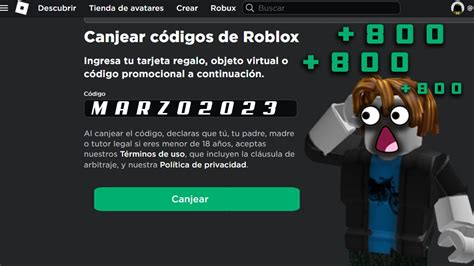 Codigos Que Dan Robux Gratis Marzo Youtube
