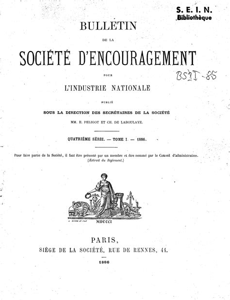 BSPI 85 1886 85e année 4e série tome 1 Bulletin de la Société d
