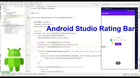 Android Studio Rating Bar Youtube