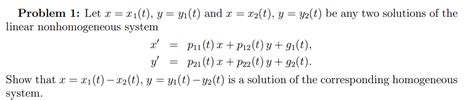 solved problem 1 let x x1 t y y1 t and x x2 t y y2 t be